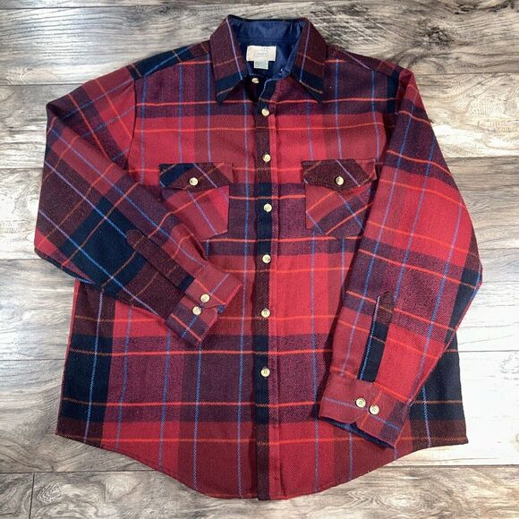 Sears | Shirts | Vintage Sears Shirt Mens Large 616 12 Red Plaid ...